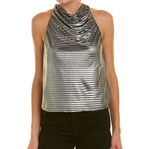 SAYLOR | Tops | Saylor Metallic Cowl Neck Evening High End Halter Top ...